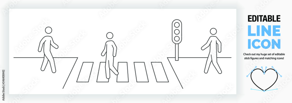 Editable linear stick figure illustration, part of a huge set of icons ...