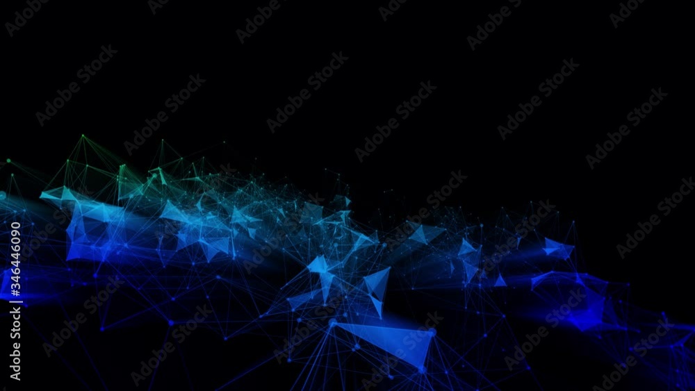4k 3d abstract Digital background with graph made of nodes shaped brand ...