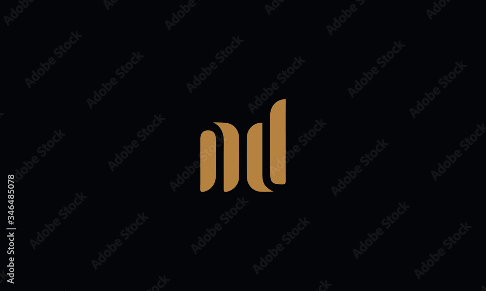 Letter ND with cuts abstract alphabet, font, text, typography, initials ...