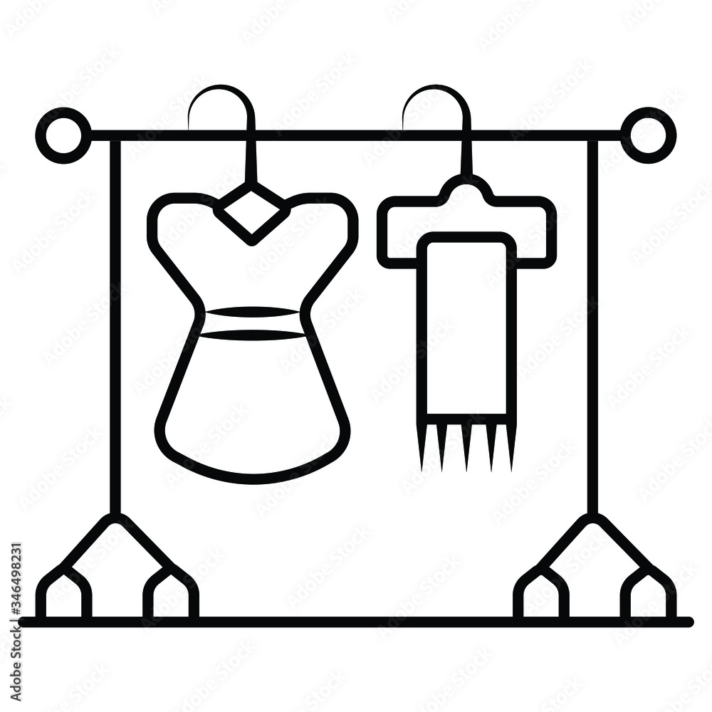 Clothes rack, rail thin line icon. Stock Vector | Adobe Stock
