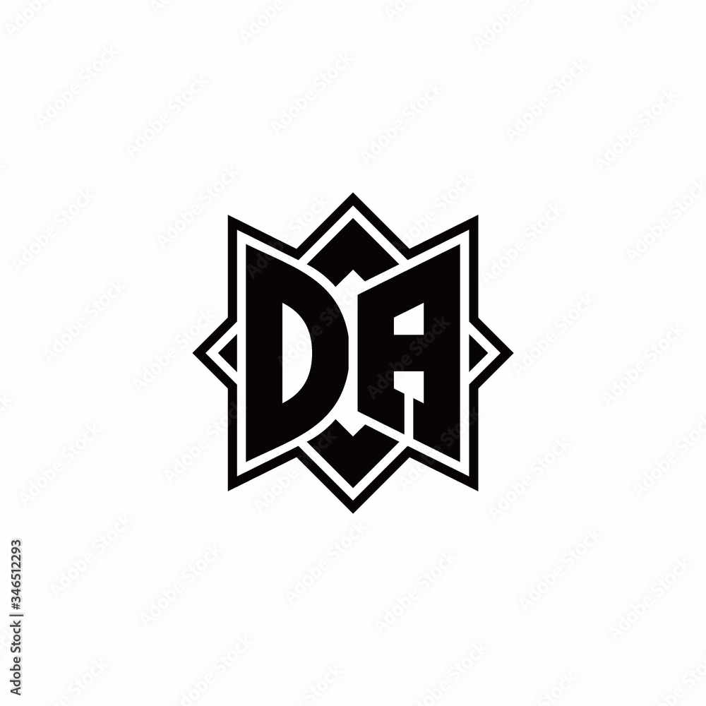 DA monogram logo with square rotate style outline Stock Vector | Adobe ...