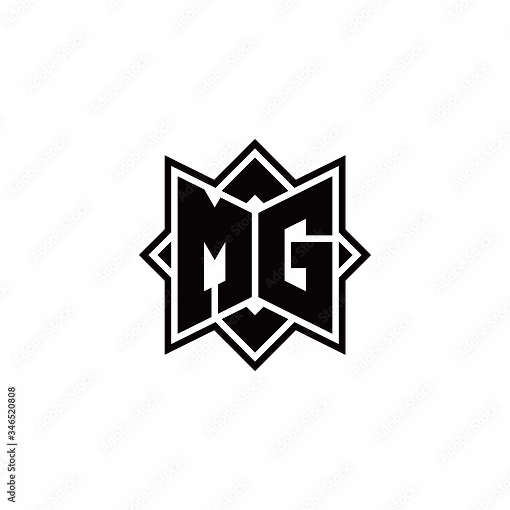 MG monogram logo with square rotate style outline Stock Vector | Adobe ...