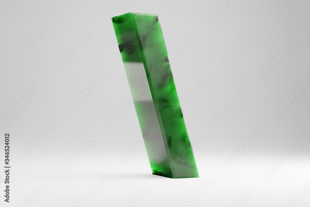 Jade 3d back slash symbol. Jade sign isolated on white background ...
