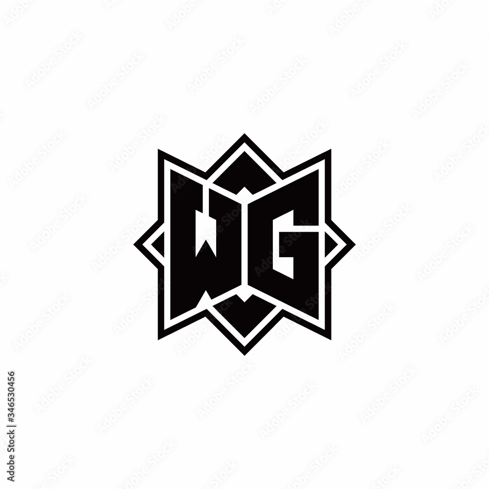 WG monogram logo with square rotate style outline Stock Vector | Adobe ...