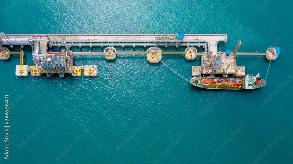 Ship tanker gas LPG, Aerial view Liquefied Petroleum Gas (LPG) tanker ...