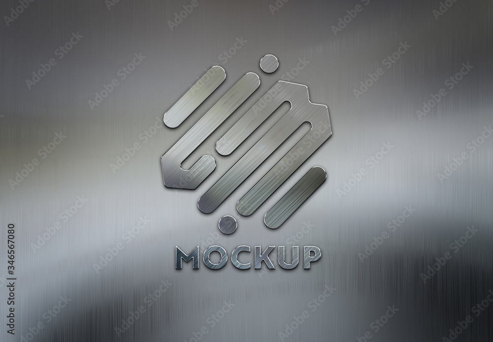 Metal 3d Logo 3D Copper Logo MockUp PSD Template