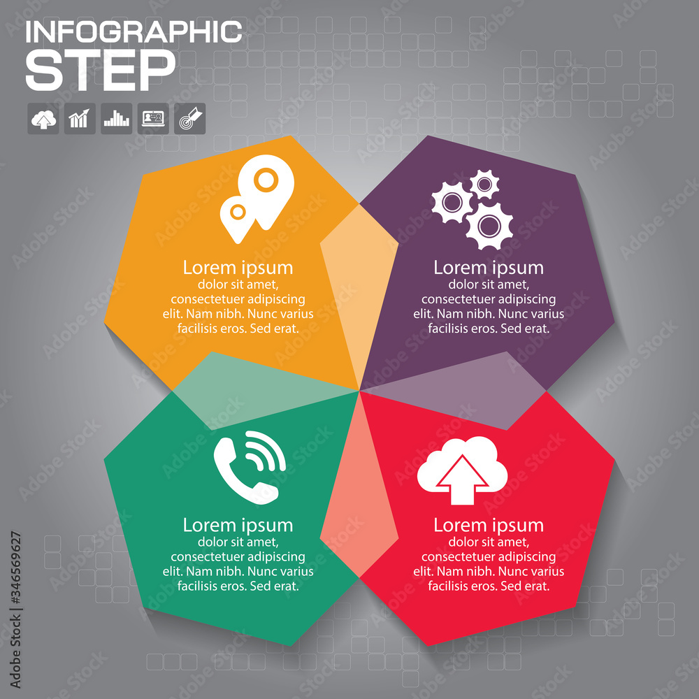 Infographics step by step. Universal abstract element of chart, graph ...
