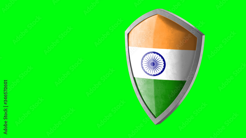 Protection shield and safeguard concept. Shiny steel armor painted as ...