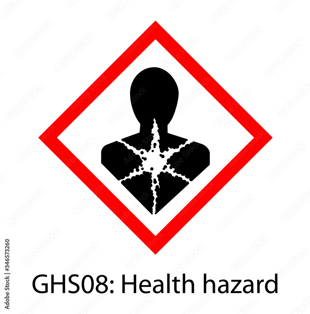 Health hazard sign (GHS08), GHS pictograms Globally Harmonized System ...