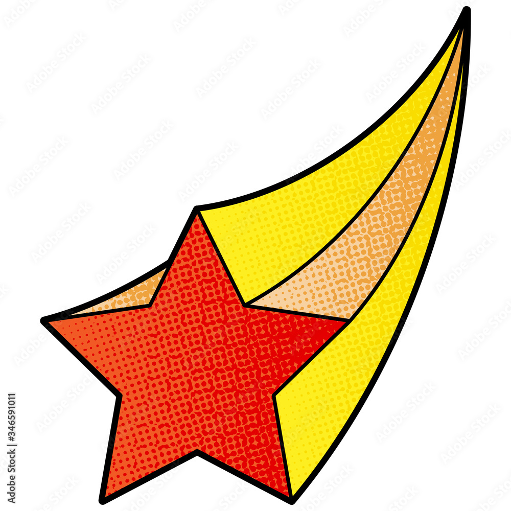 shooting star vector design. digital hand drawn. comic style Stock ...