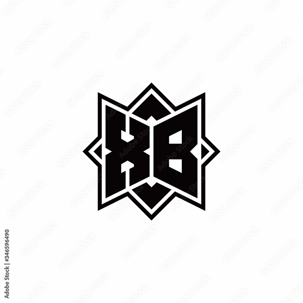 XB monogram logo with square rotate style outline Stock Vector | Adobe ...