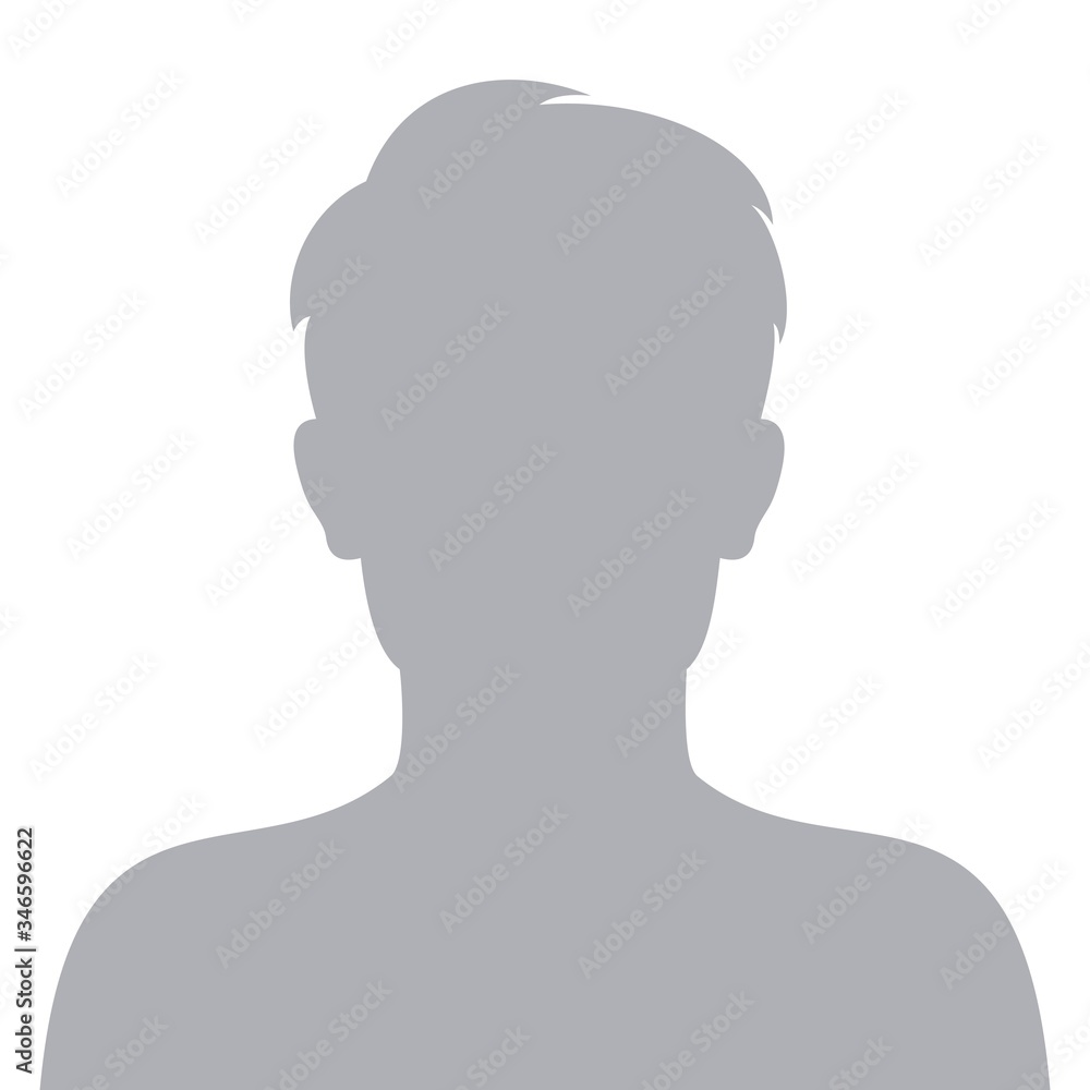 Male default avatar profile icon. Man face silhouette person ...