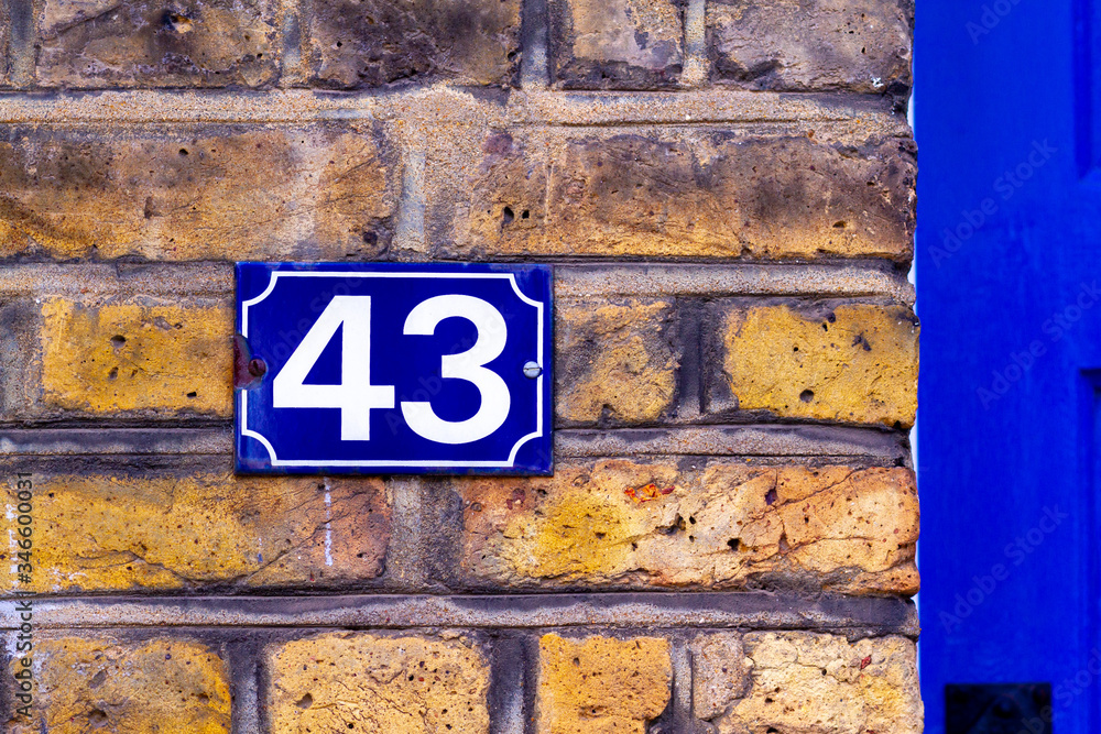 House number 43 Stock Photo | Adobe Stock