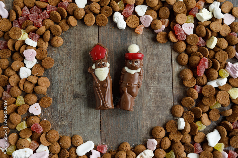 Dutch mixed candy chololate figures which are eaten during the ...