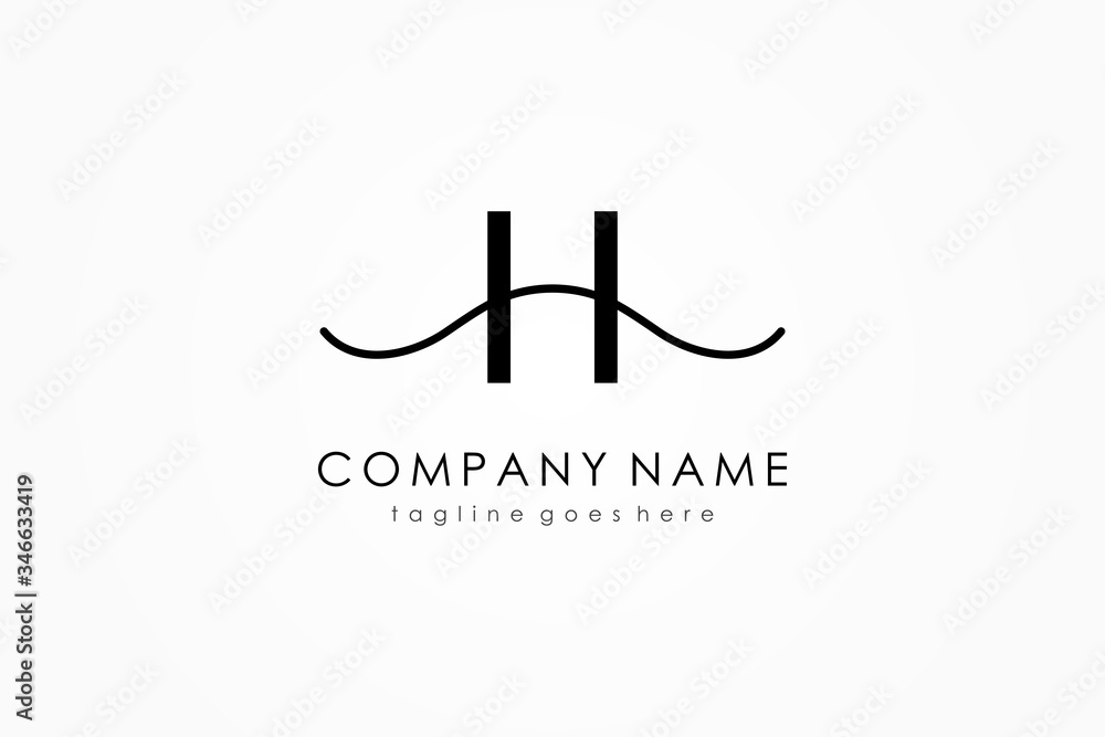 Abstract Initial Letter H Logo. Simple Letter with Line Art Hair Symbol ... Abstract Initial Letter H Logo. Simple Letter with Line Art Hair Symbol ...