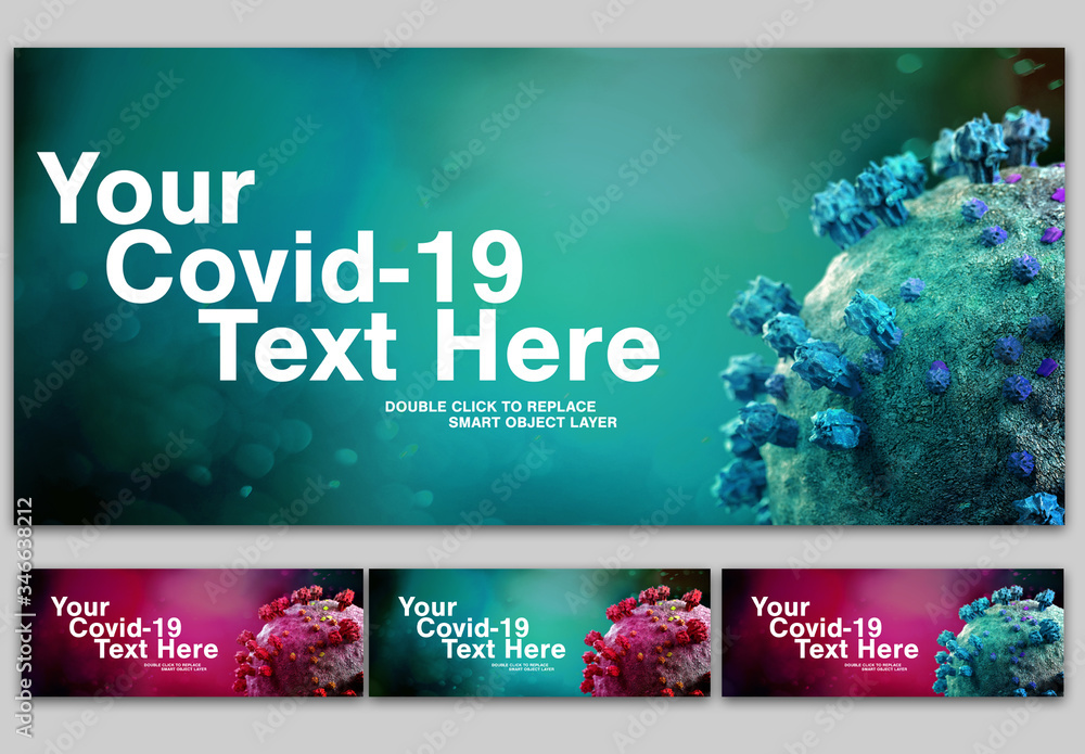 COVID-19 Web Banner Layout Stock Template | Adobe Stock