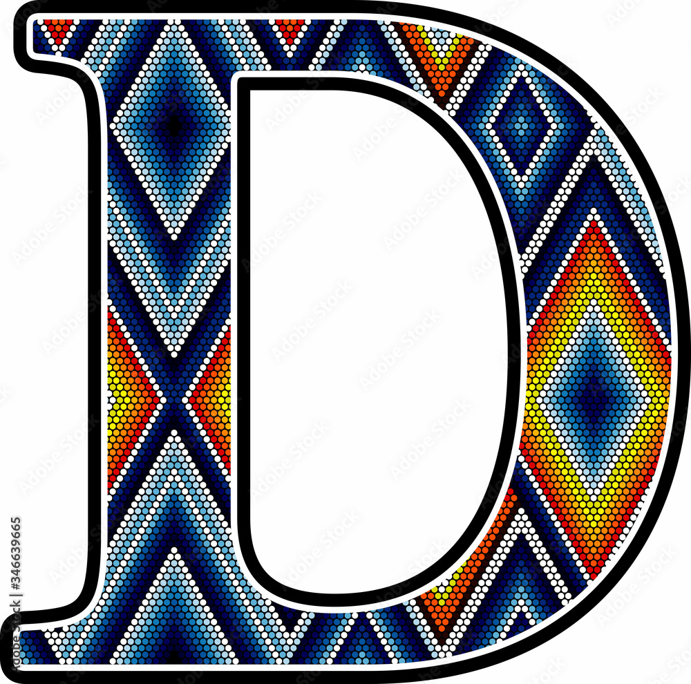 initial capital letter D with colorful dots abstract design inspired in ...