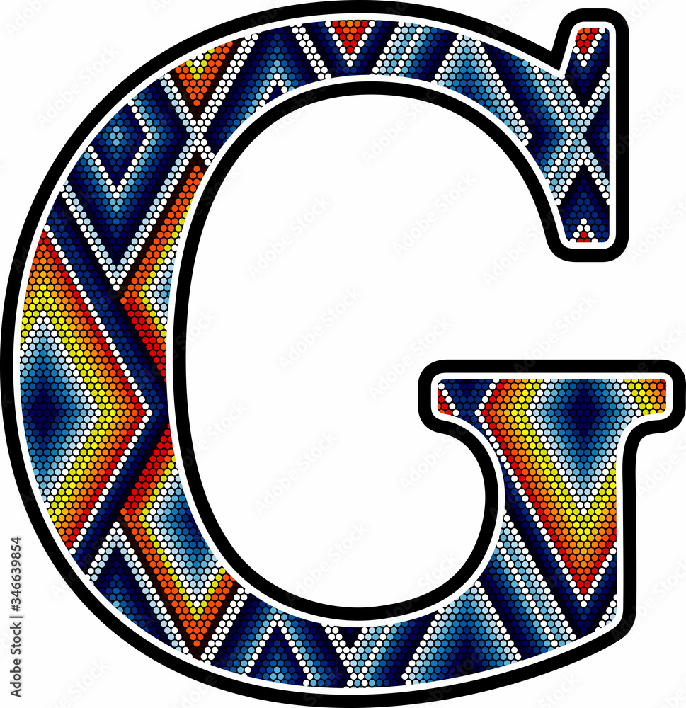 initial capital letter G with colorful dots abstract design inspired in ...