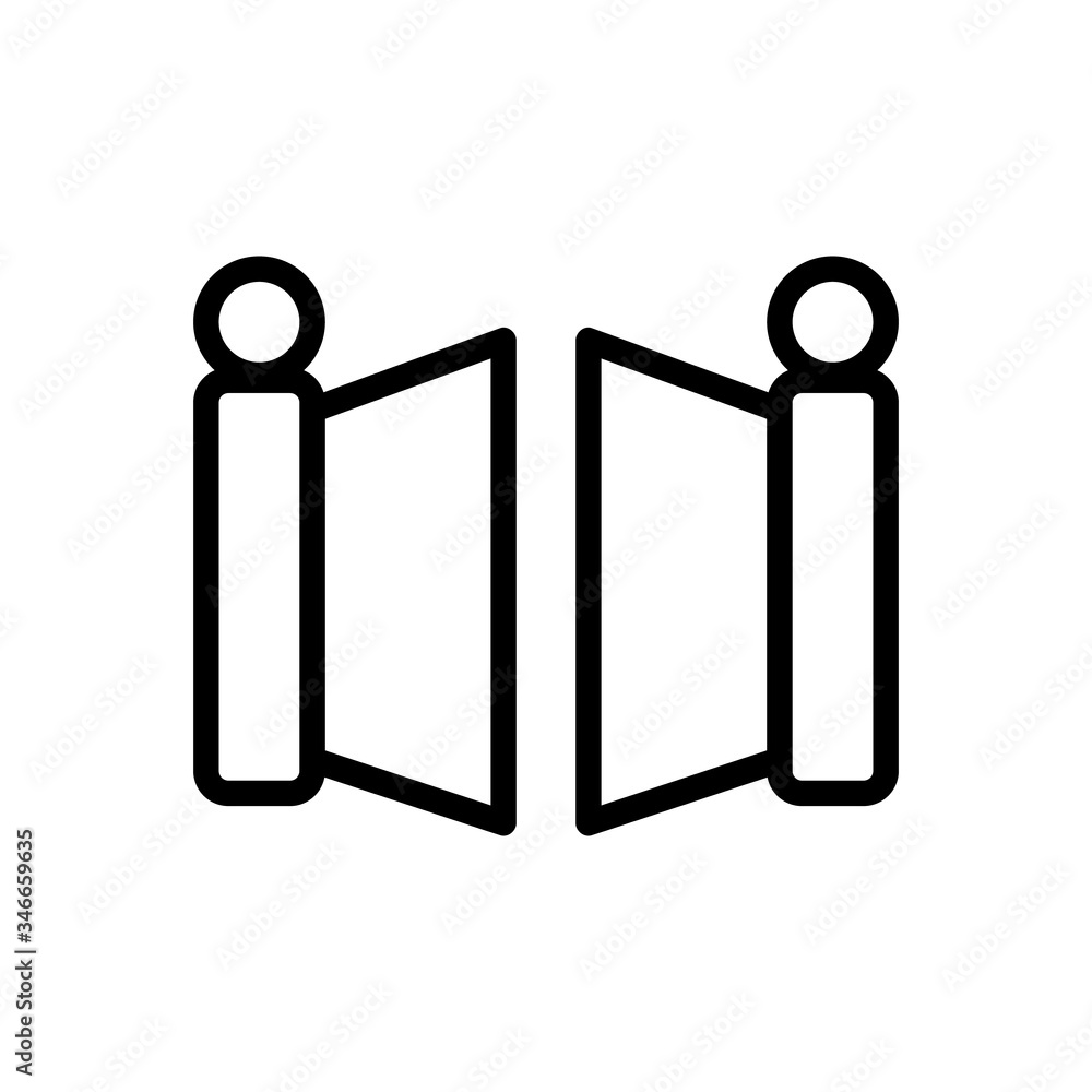 opening entrance gate with columns icon vector. opening entrance gate ...