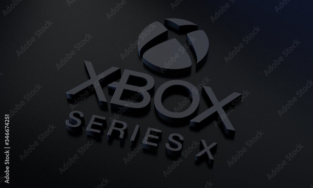Xbox Series X Logo on Dark Background 3D Rendering Stock Illustration ...