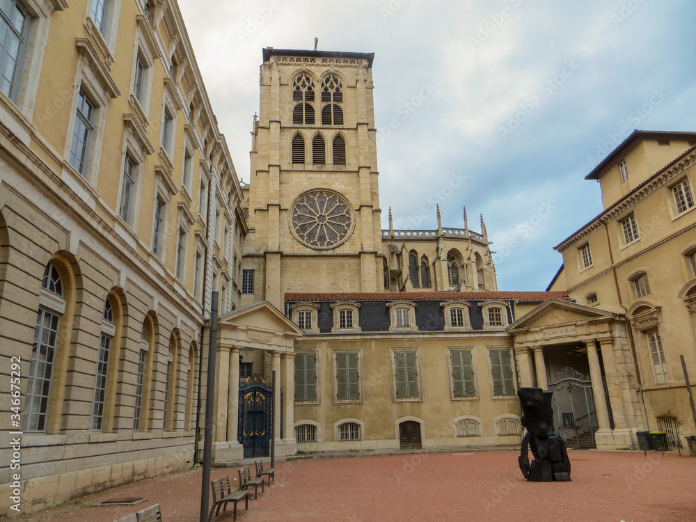 The Lyon Cathedral (Cathedrale Saint-Jean-Baptiste de Lyon) and the 5th ...