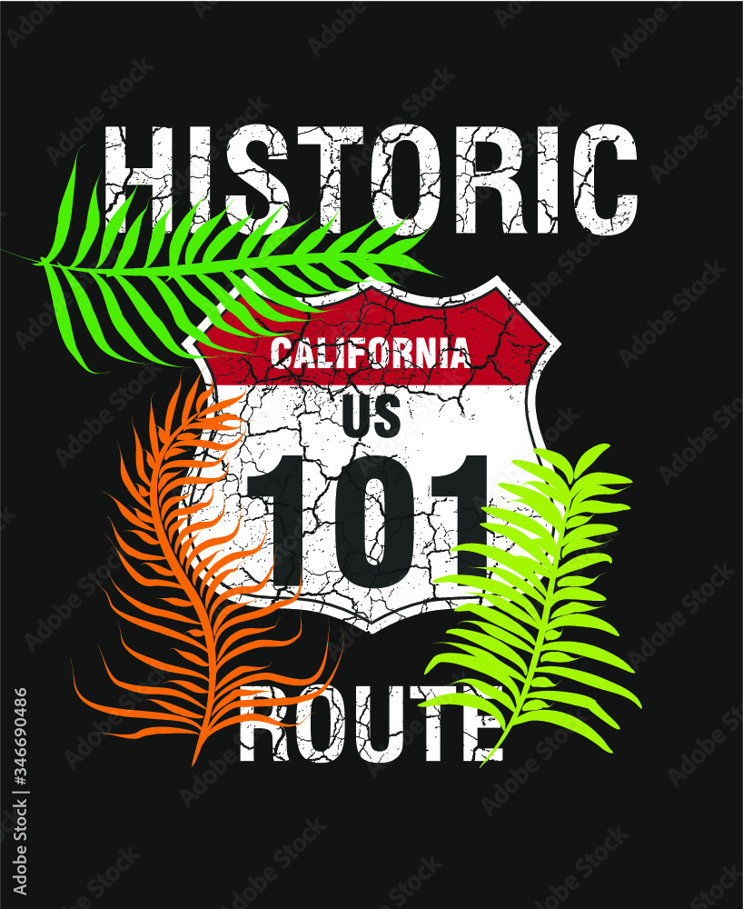 California Route 101 road signs embroidery graphic design vector art ...