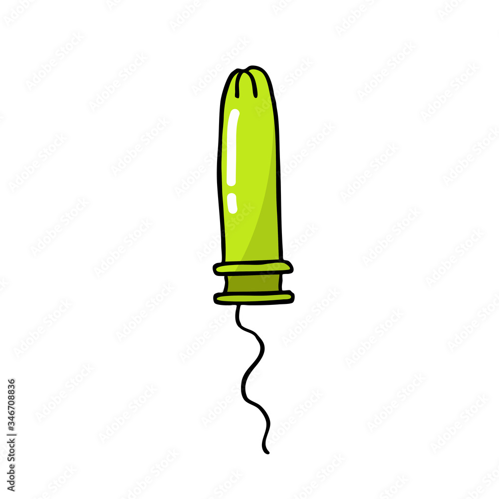 tampon with applicator doodle icon Stock Vector | Adobe Stock