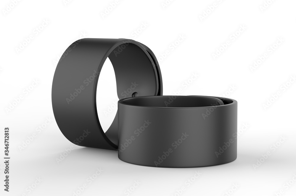 Blank Wide Silicone Rubber Slap Bracelet For branding and Mock up. 3d ...