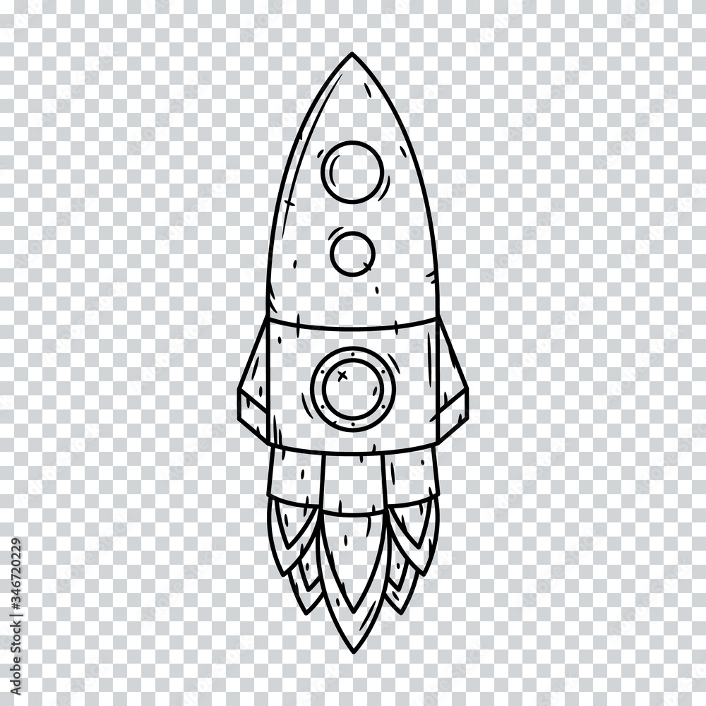 Rocket on a transparent background. Vector illustration. Stock Vector ...