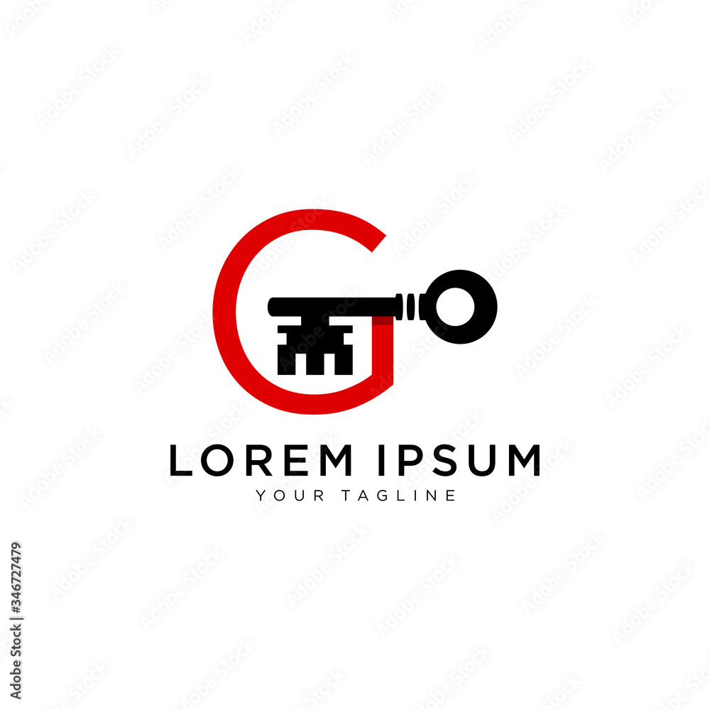 Initial letter G Key logo Concept, Key with Letter G, Vector Logo ...