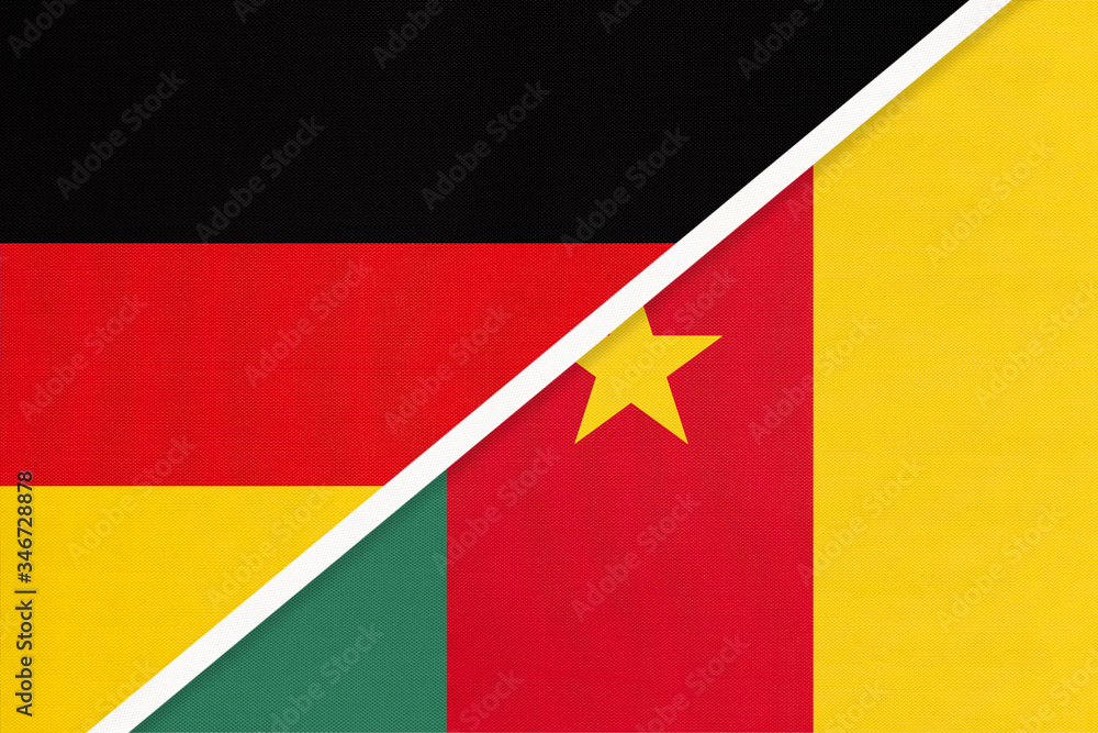 Germany vs Cameroon, symbol of two national flags. Relationship between ...