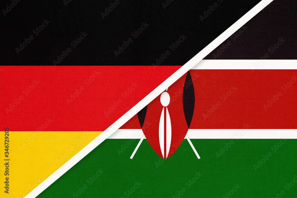 Germany vs Kenya, symbol of two national flags. Relationship between ...