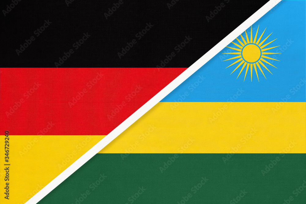 Germany vs Rwanda, symbol of two national flags. Relationship between ...