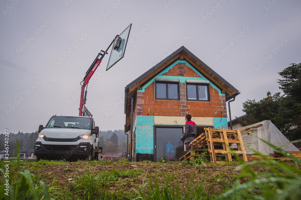 Non staged real life installation photo of house windows or panoramic ...