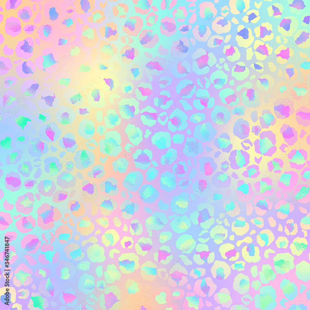 Holographic Leopard Print on Gradient Background - Cute holographic ...