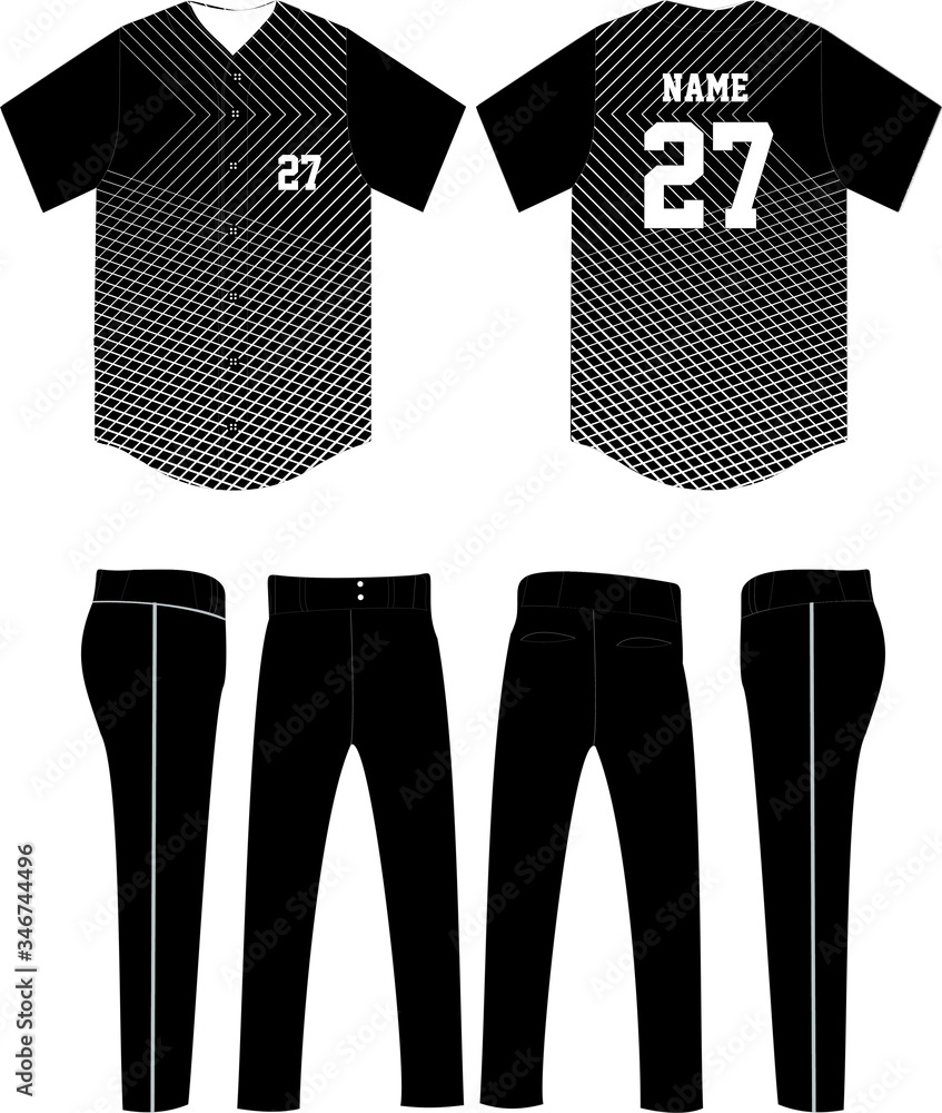 Baseball jersey uniform template mock up Custom Design black Stock ...