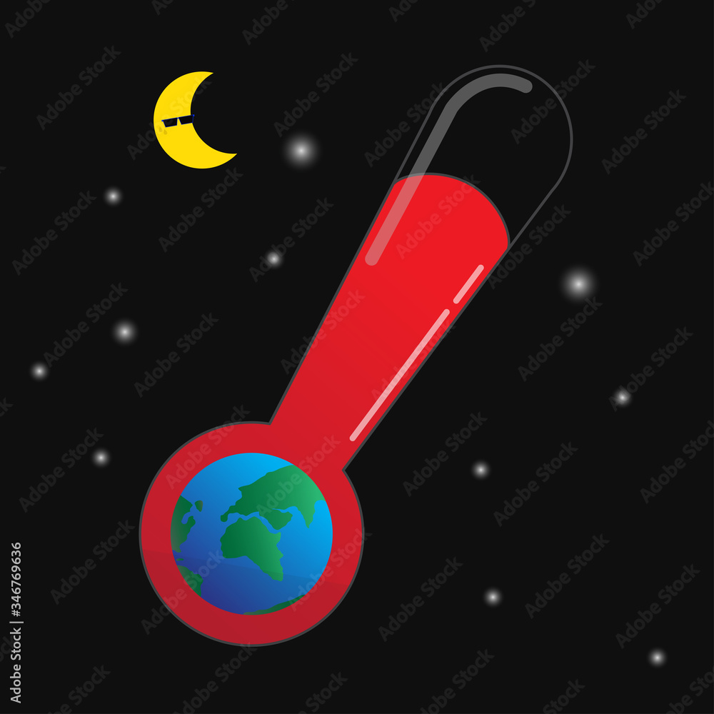 ภาพประกอบสต็อก Climate change make planet earth turn into global ...