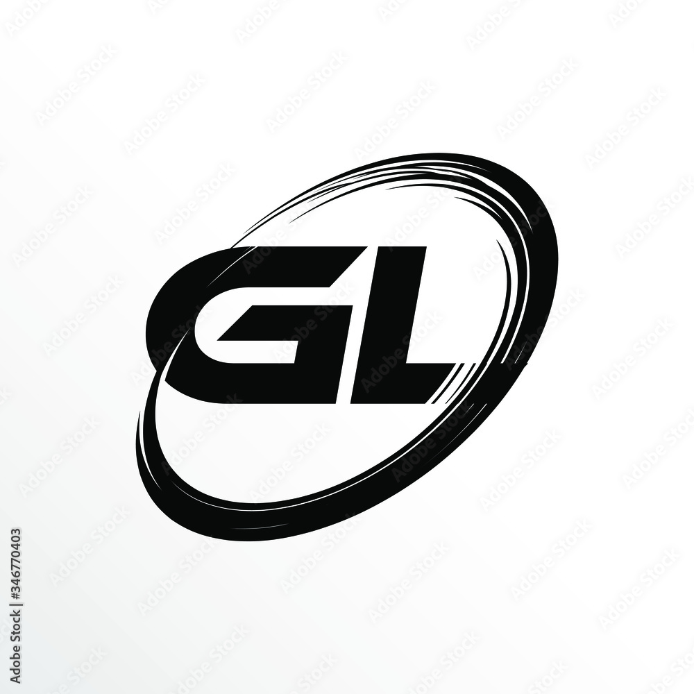 Initial Letter GL Brush Effect Logo Design Stock Vector | Adobe Stock