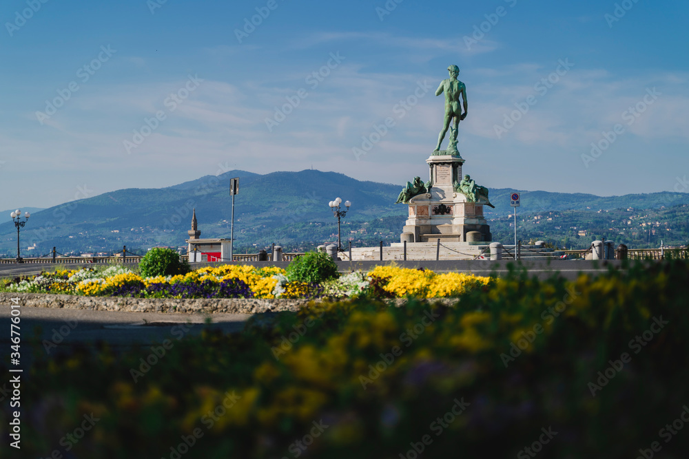 Michelangelo Square in Florence, The David statue Stock Photo | Adobe Stock