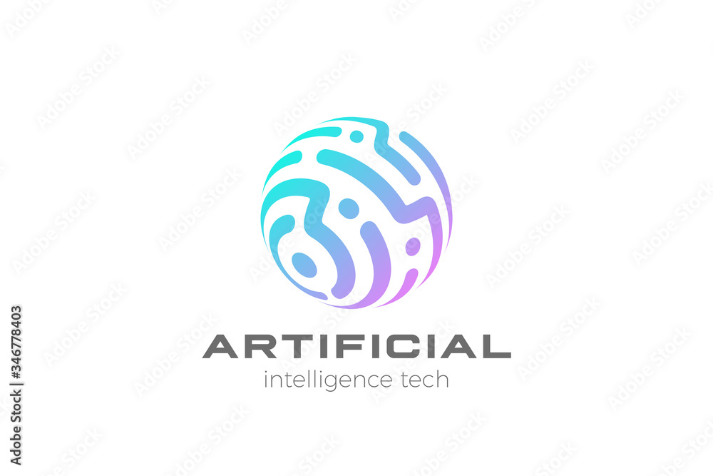 Sphere Logo Circle abstract design Digital Hitech Technology style ...