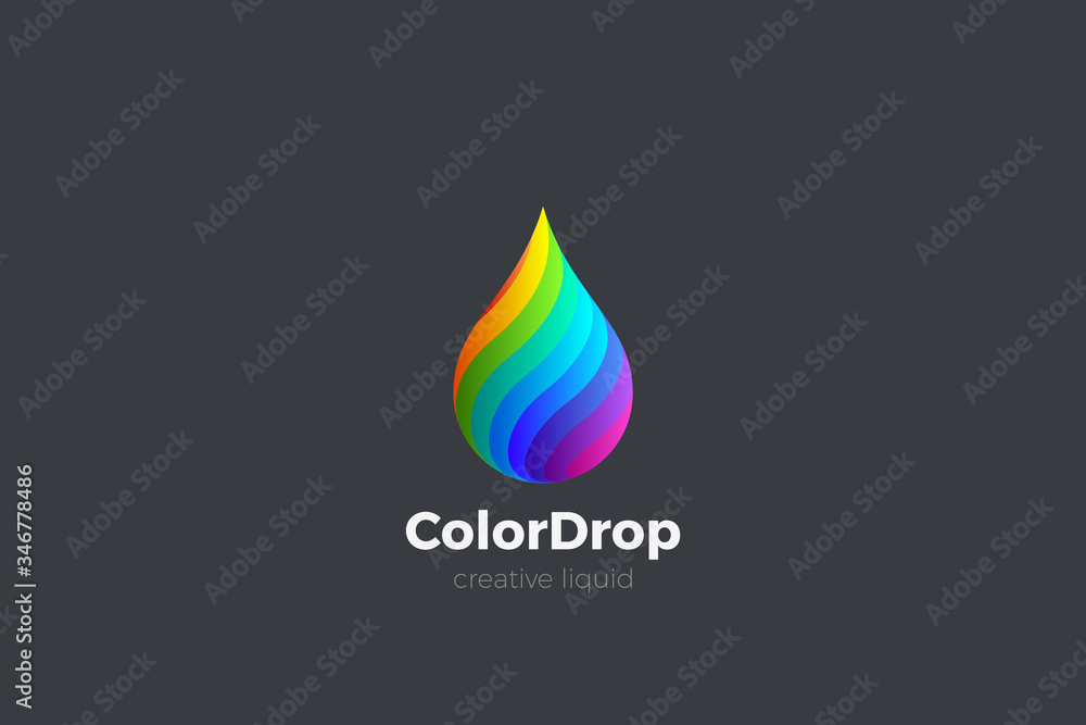 Colorful Liquid Water Droplet Drop Logo design vector template. Energy ...