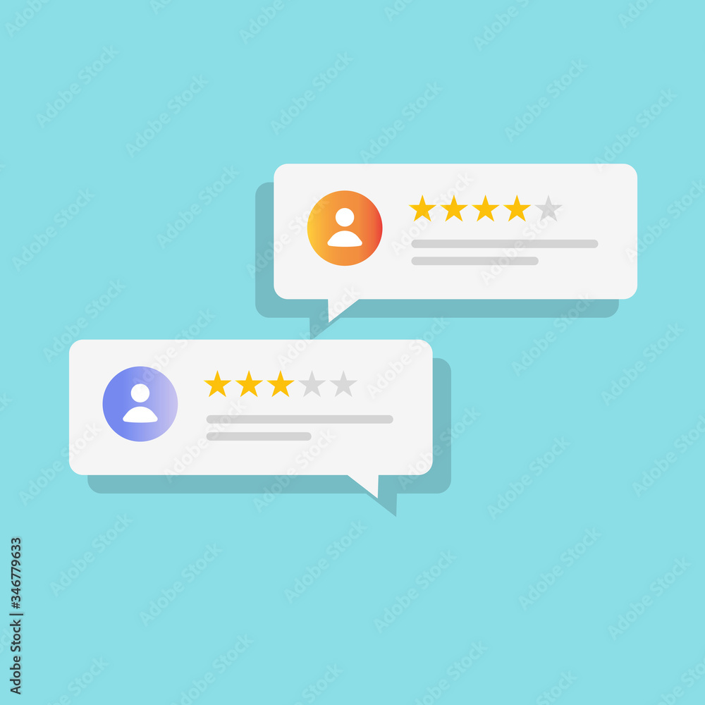 Review online or customer testimonials feedback bubbles vector icon ...