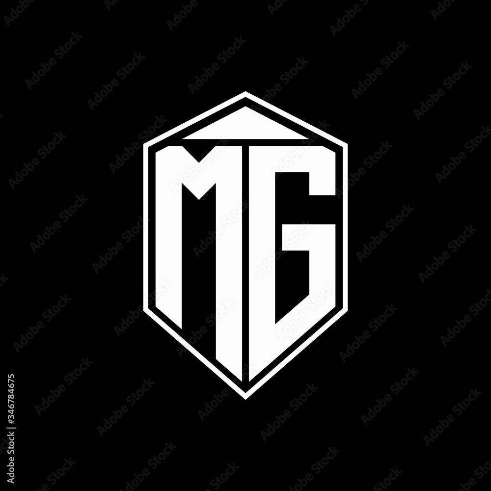 mg logo monogram with emblem shape combination tringle on top design ...