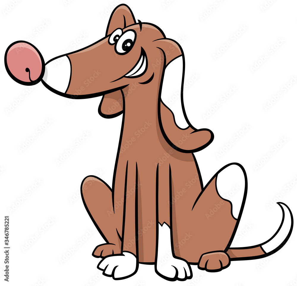 cartoon spotted dog animal character waving paw Stock Vector | Adobe Stock