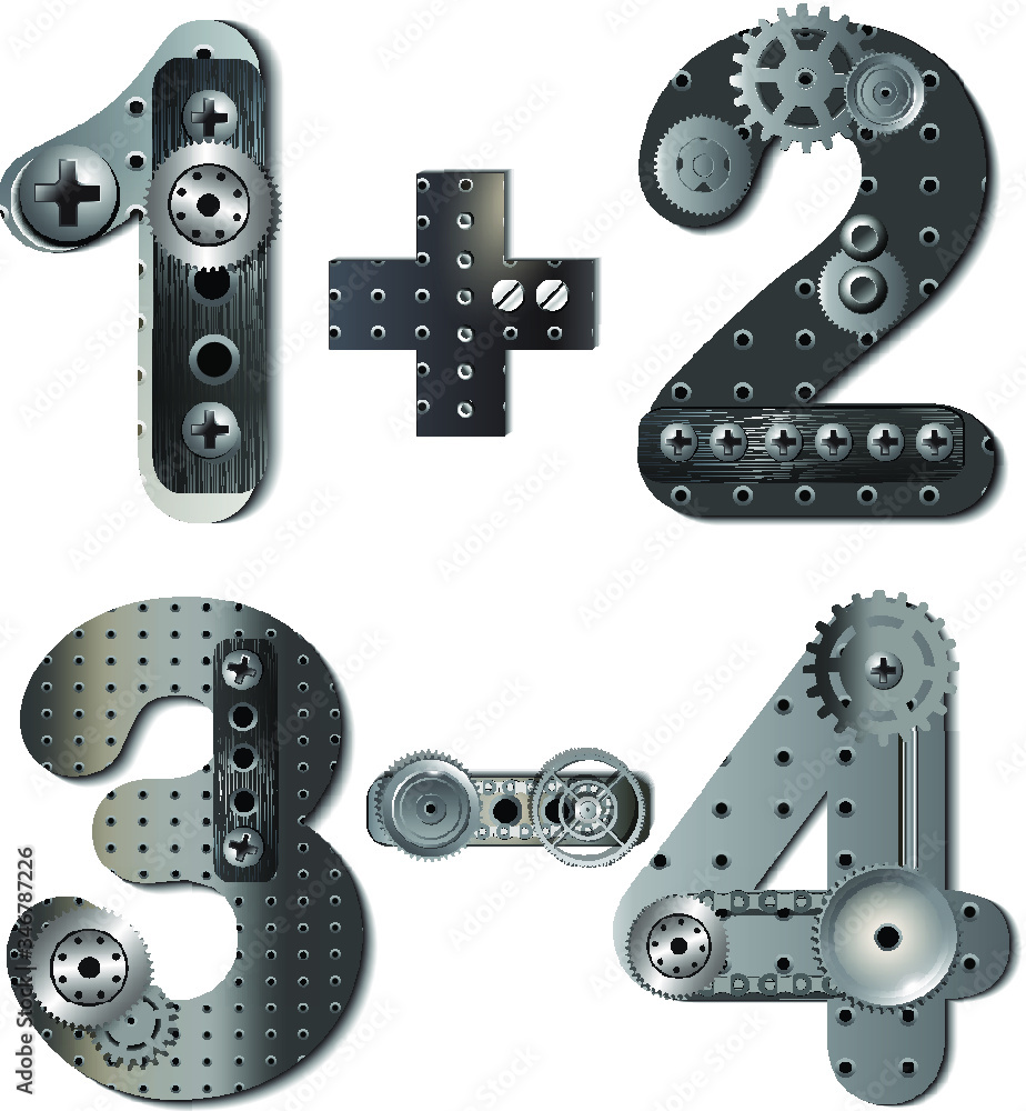 Vector mechanical numbers of gears. Eps file with transparencies and ...