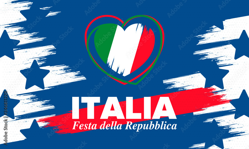 Festa della Repubblica Italiana. Text in italian: Italian Republic Day ...