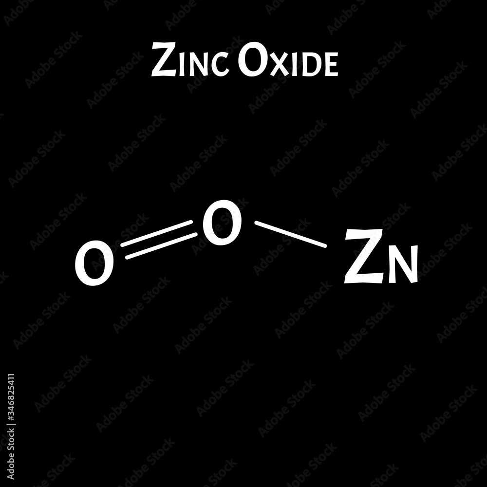 Vetor de Zinc oxide is a molecular chemical formula. Zinc infographics ...