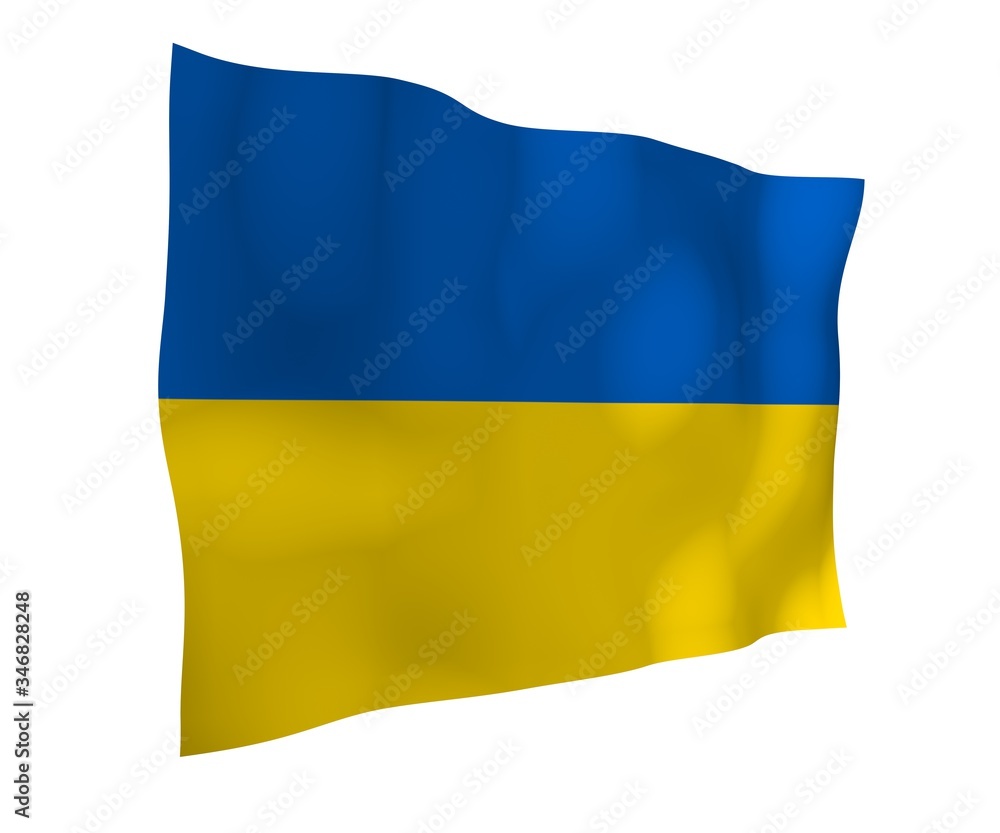 The flag of Ukraine on a white background. National flag and state ...