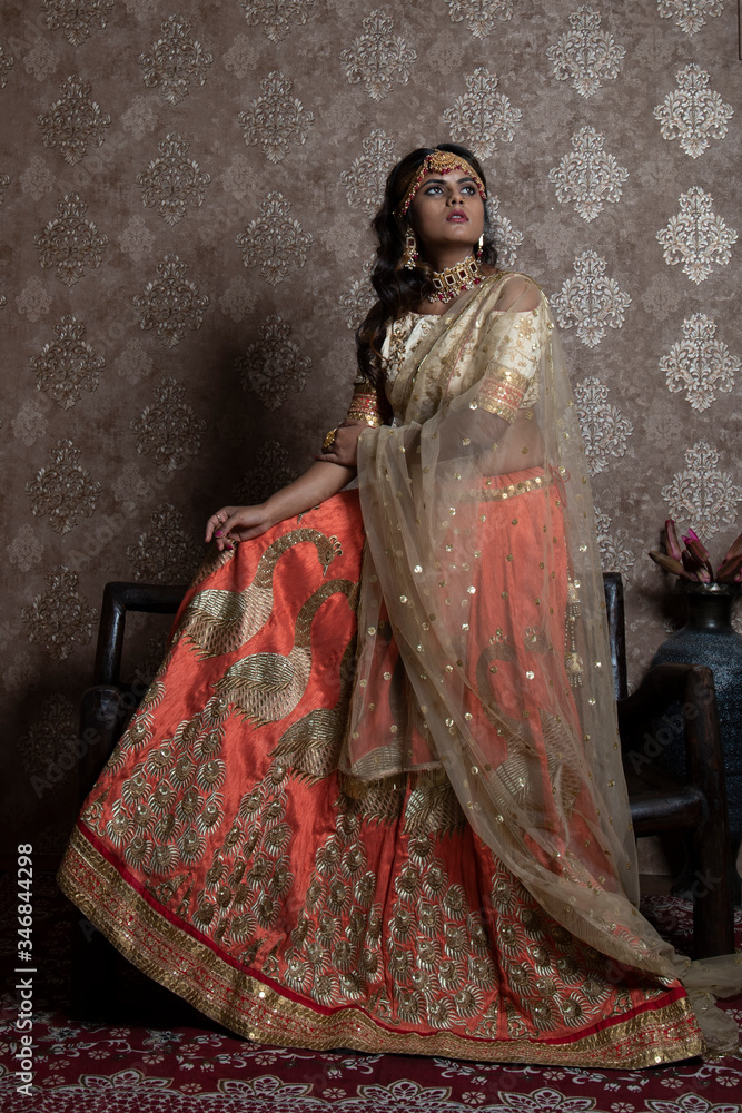 beautiful indian bride wearing traditional indian bridal dress Stock ...