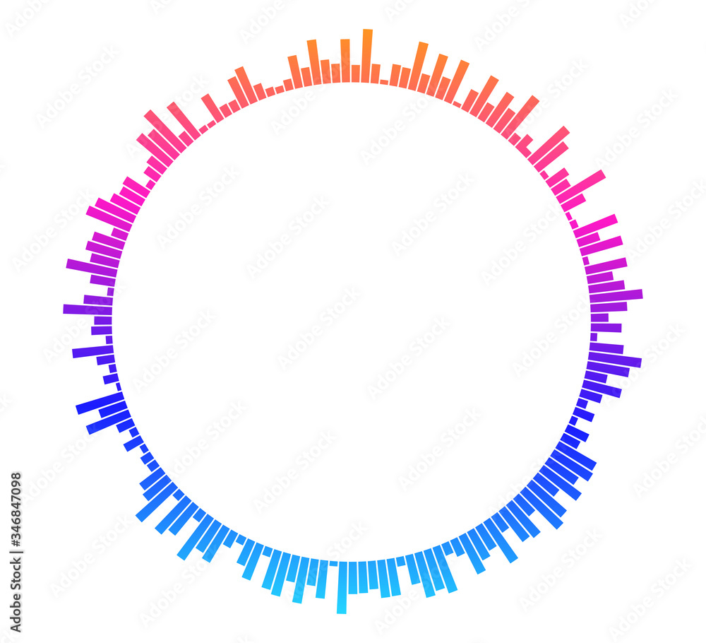 Color Circle Equalizer Isolated On White Background15 Stock Vector